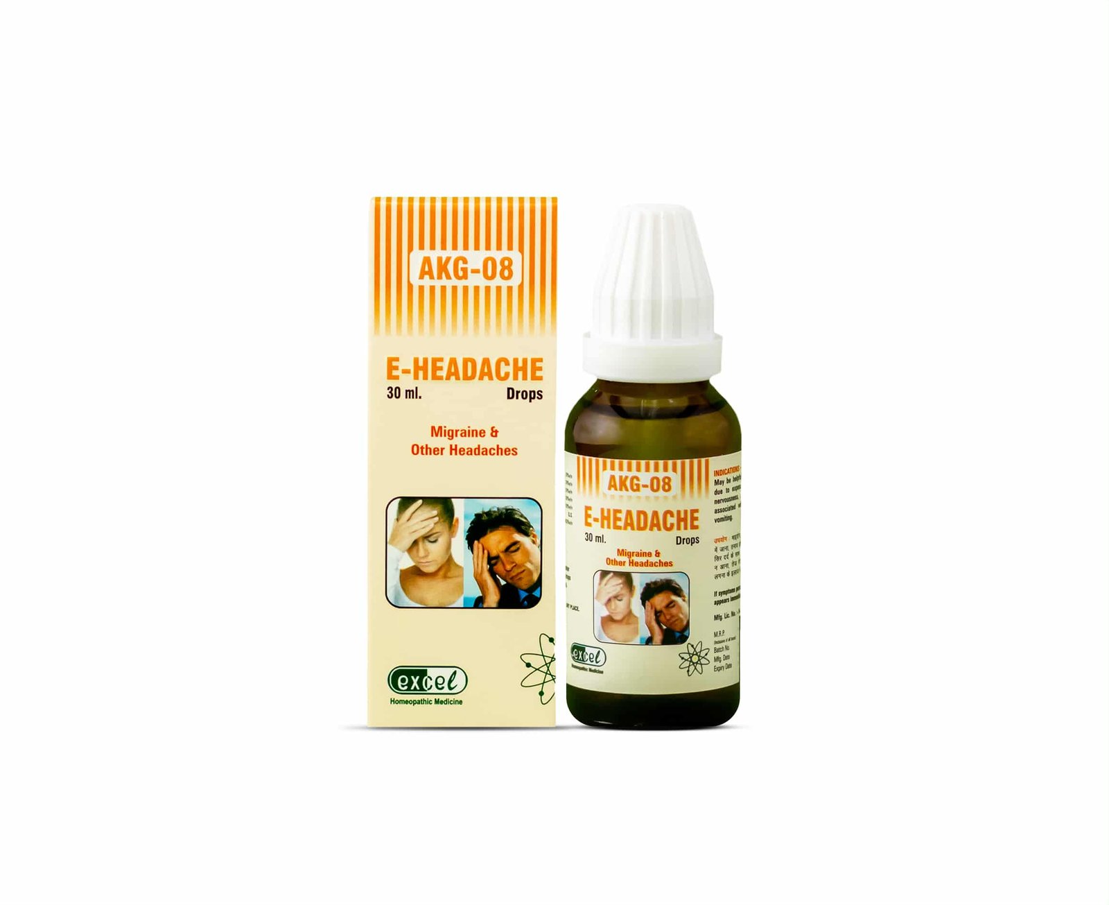 Buy AKG-08 E-HEADACHE DROPS 30Ml online in India at best price: Excel ...